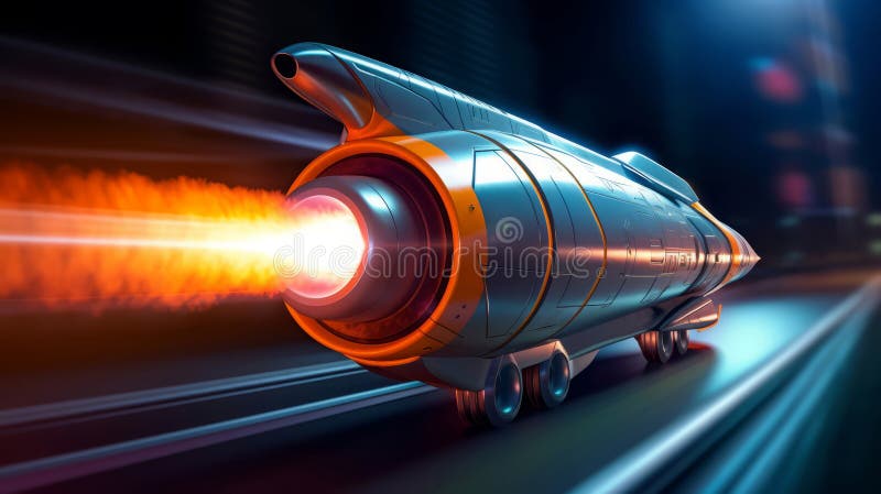 Rocket of a Beautiful Transportation with Futuristic Design. AI ...