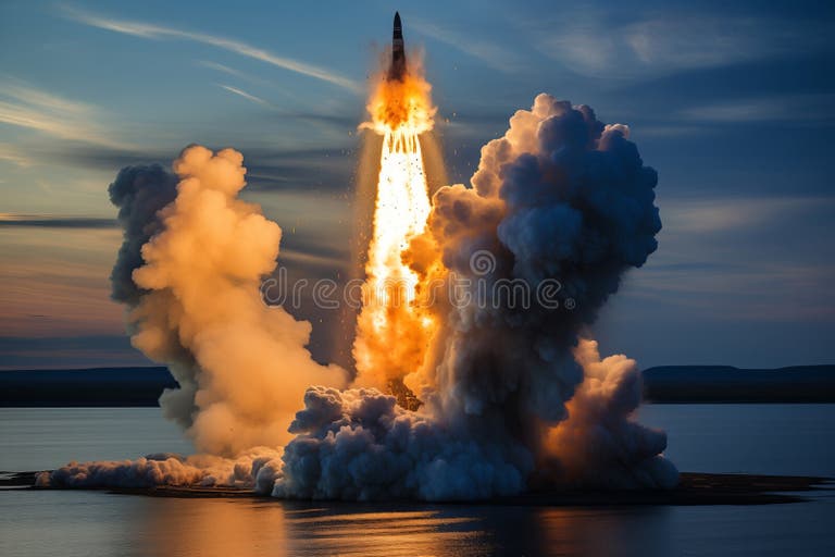 A Rocket is Being Launched Vertically into the Sky Stock Illustration ...