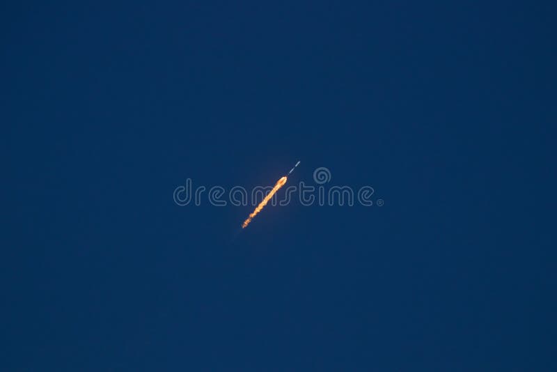 Rocket Being Shot into Space Stock Photo - Image of blue, science ...