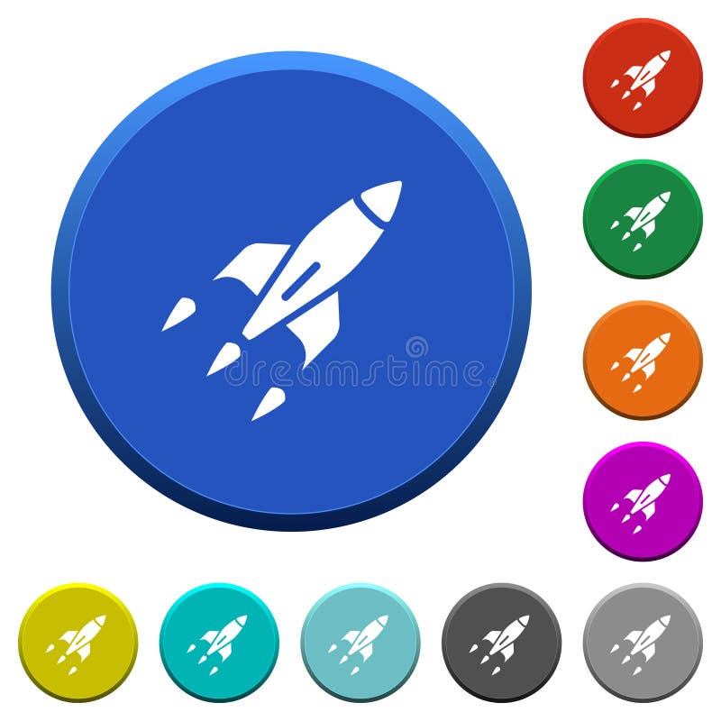 Rocket beveled buttons stock vector. Illustration of business - 214288259