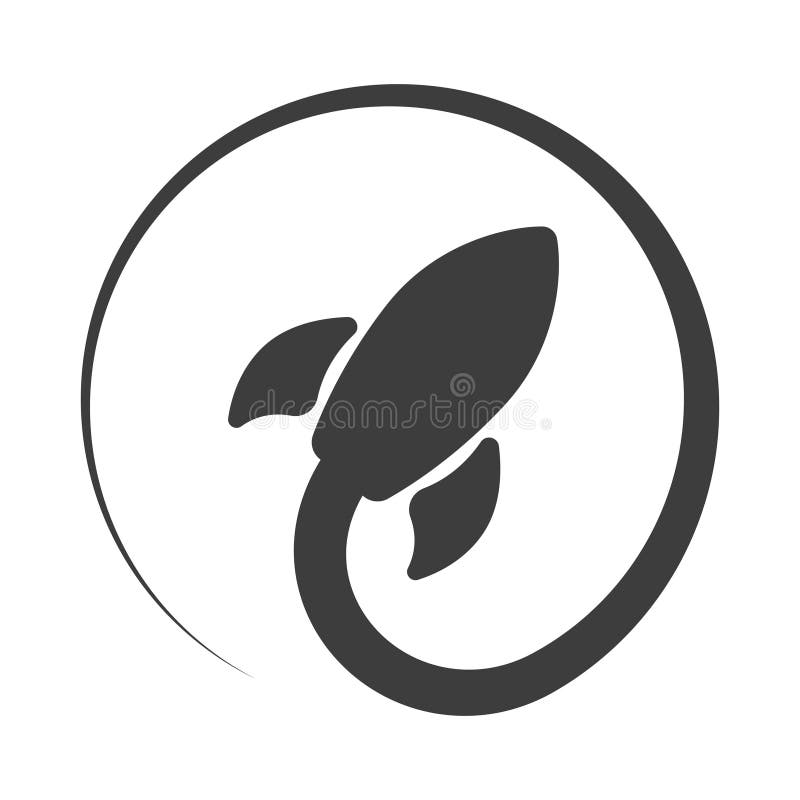 Rocket Black Vector Icon. Space Rocket Logo. Rocket Launch Symbol ...