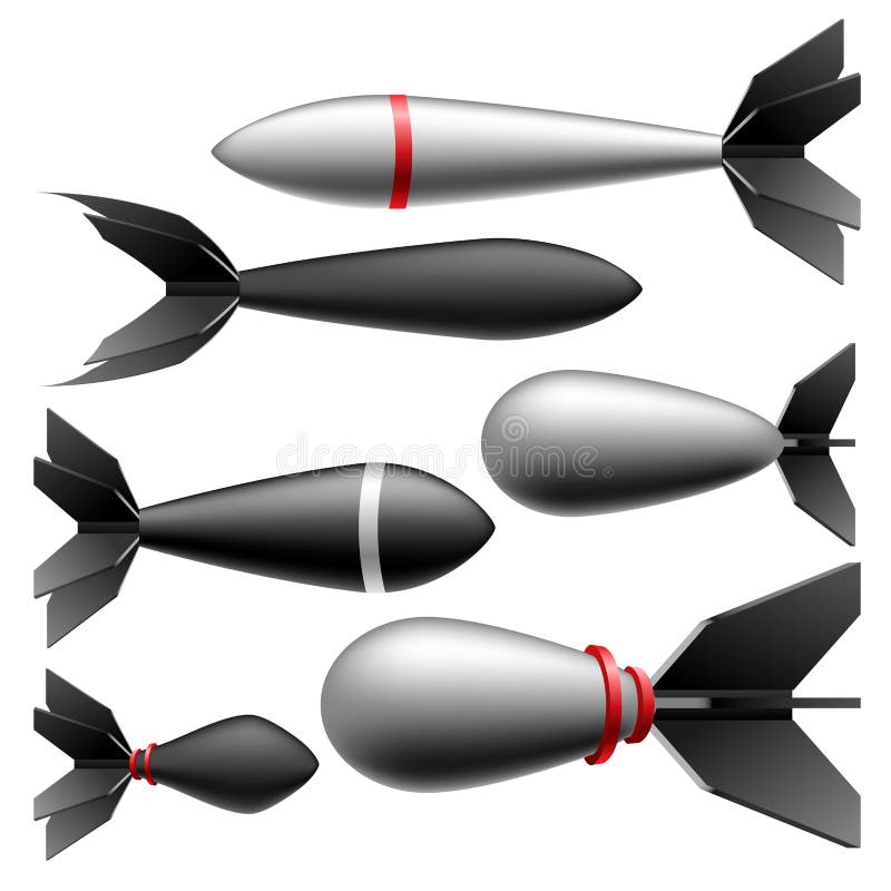 Rocket bomb set stock vector. Illustration of chrome - 31104108