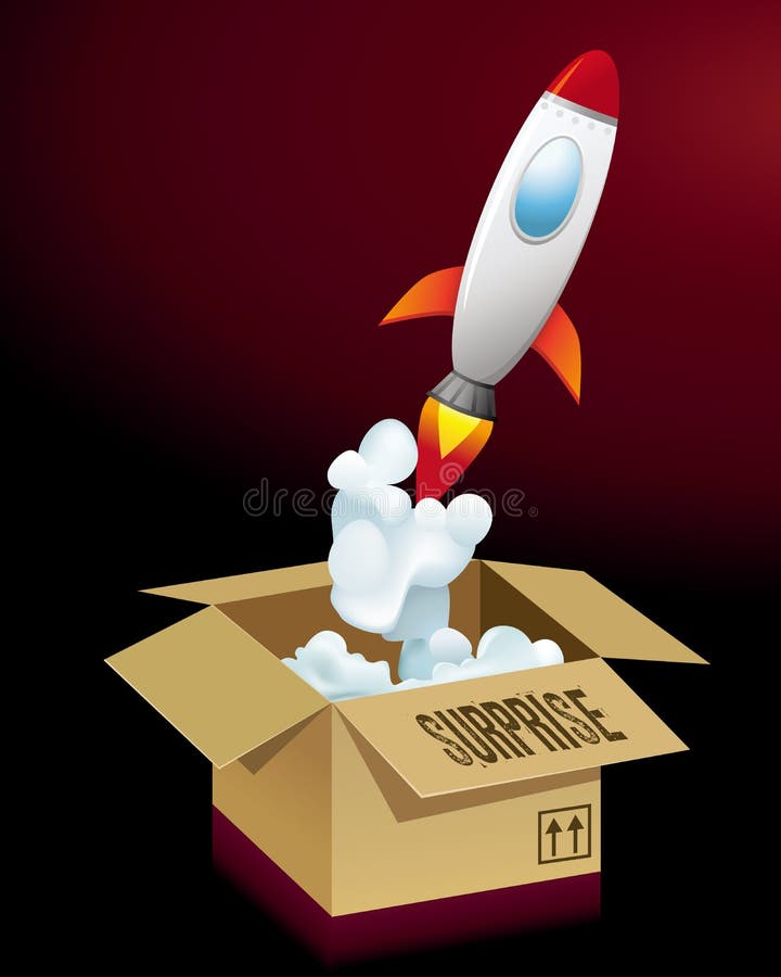 Rocket in a box stock vector. Illustration of booster - 13826902
