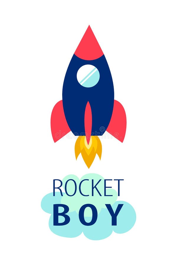 Rocket Boy Slogan and Space Vector Stock Vector - Illustration of ...