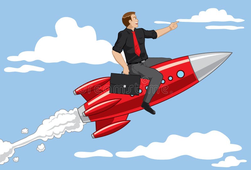 Rocket Businessman stock vector. Illustration of businessman - 14444151