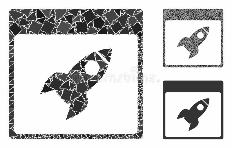 Rocket Calendar Page Composition Icon of Joggly Pieces Stock Vector ...