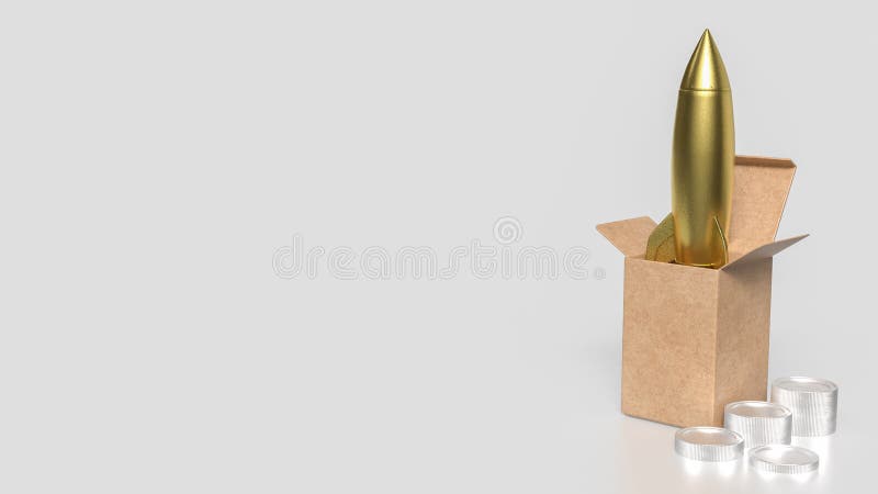 The Rocket in Cardboard Box for Start Up or Business Concept 3d ...