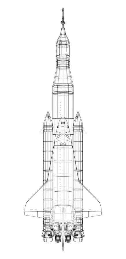 Rocket Carrying Space Shuttle Stock Illustration - Illustration of ...