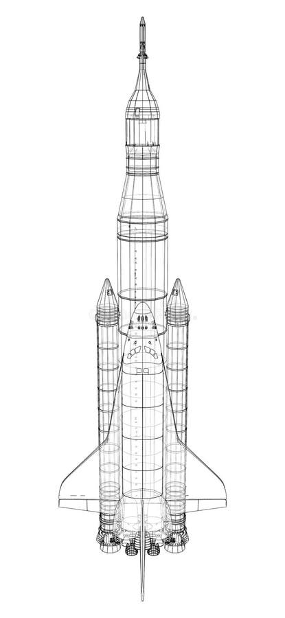 Rocket Carrying Space Shuttle Stock Illustration - Illustration of ...