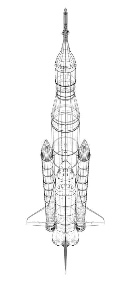 Rocket Carrying Space Shuttle Stock Illustration - Illustration of ...