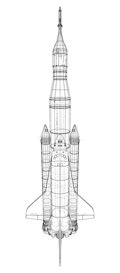 Rocket Carrying Space Shuttle Stock Illustration - Illustration of ...