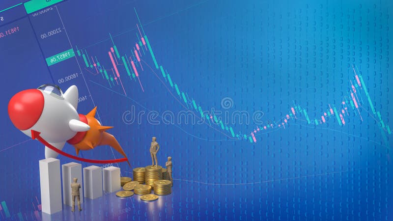 The Rocket and Chart for Business Concept 3d Rendering Stock ...