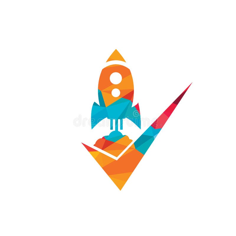 Rocket with Check Logo Design Template. Stock Vector - Illustration of ...