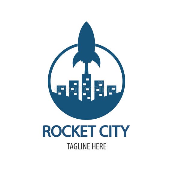 Rocket City Logo ilustración del vector. Ilustración de azul - 102725184