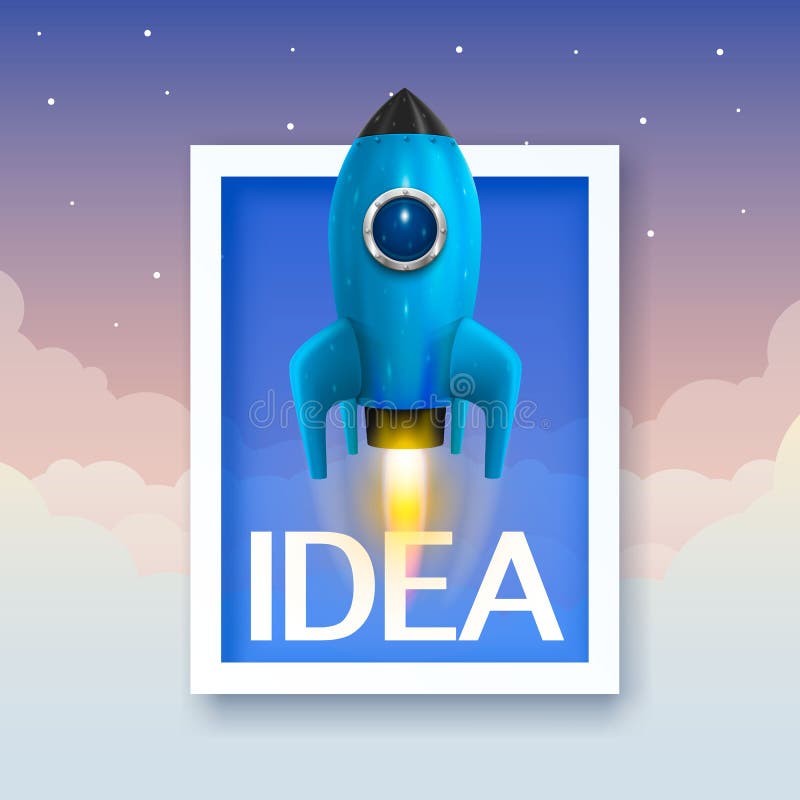Rocket Collage Frame Cover, Design Element. Vector Illustration Stock ...