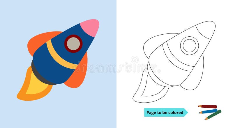 Rocket coloring worksheet stock vector. Illustration of dessert - 305353983