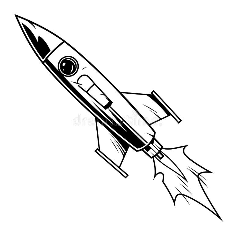 Rocket in comic style stock vector. Illustration of success - 124756149