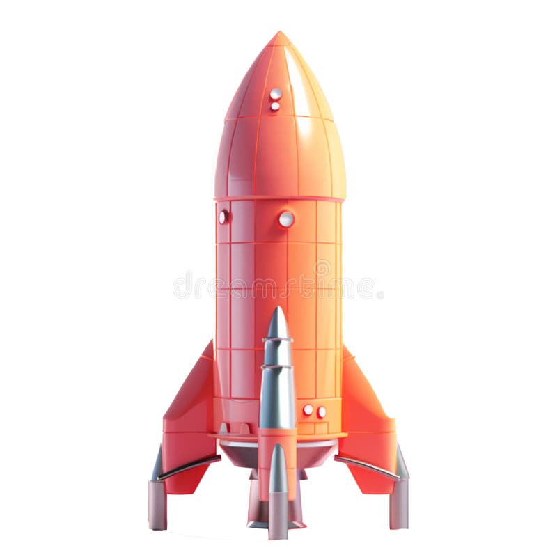 Rocket in 3D Style Trending Color Palette with Generative AI Stock ...