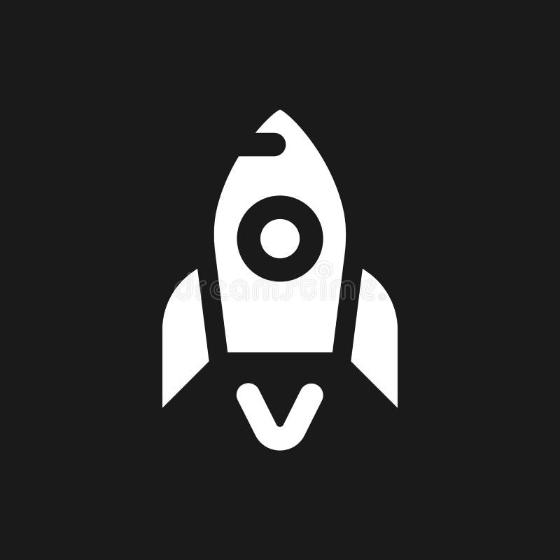 Rocket Dark Mode Glyph Ui Icon Stock Vector - Illustration of rocket ...