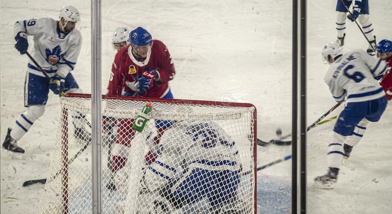 Rocket De Laval Vs. Toronto Marlies in Front of Goal Editorial Stock ...