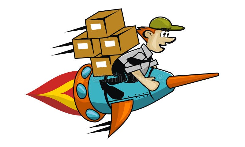 Rocket Delivery Logo Template Stock Vector - Illustration of quick ...