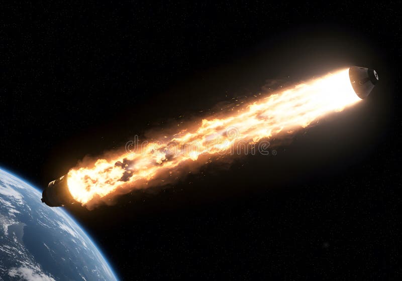 Rocket Re Entry into Atmosphere Stock Illustration - Illustration of ...