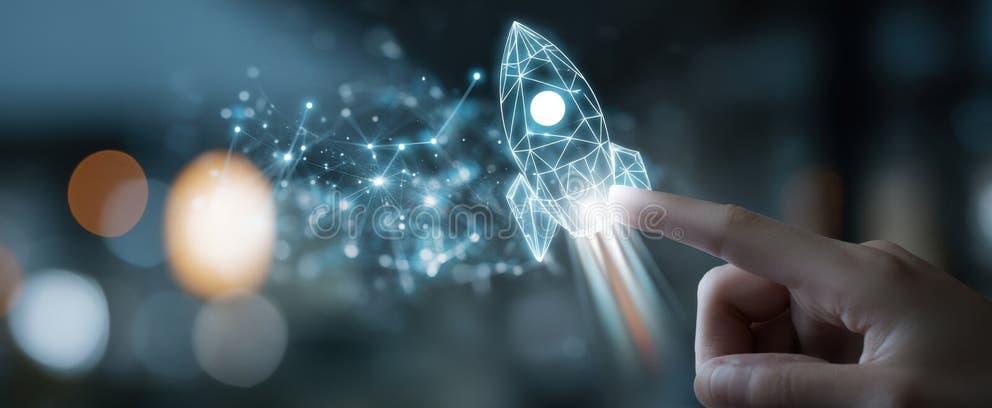 The Rocket Design Launching from a Finger with Digital Connections.AI ...