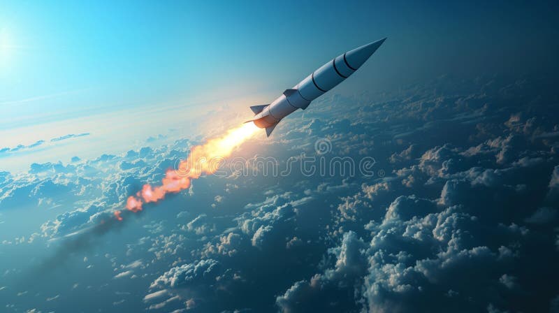 A Rocket Designed for Launching a Nuclear Missile Flies through the Air ...