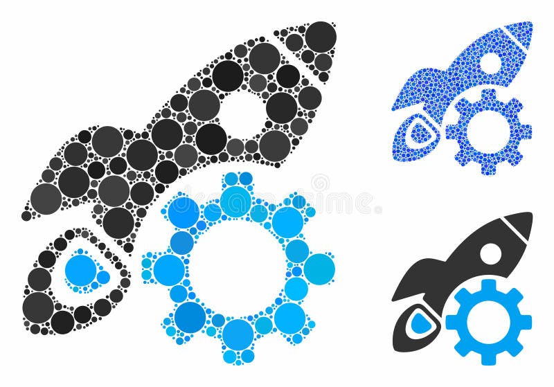Rocket Development Composition Icon of Spheric Items Stock Illustration ...