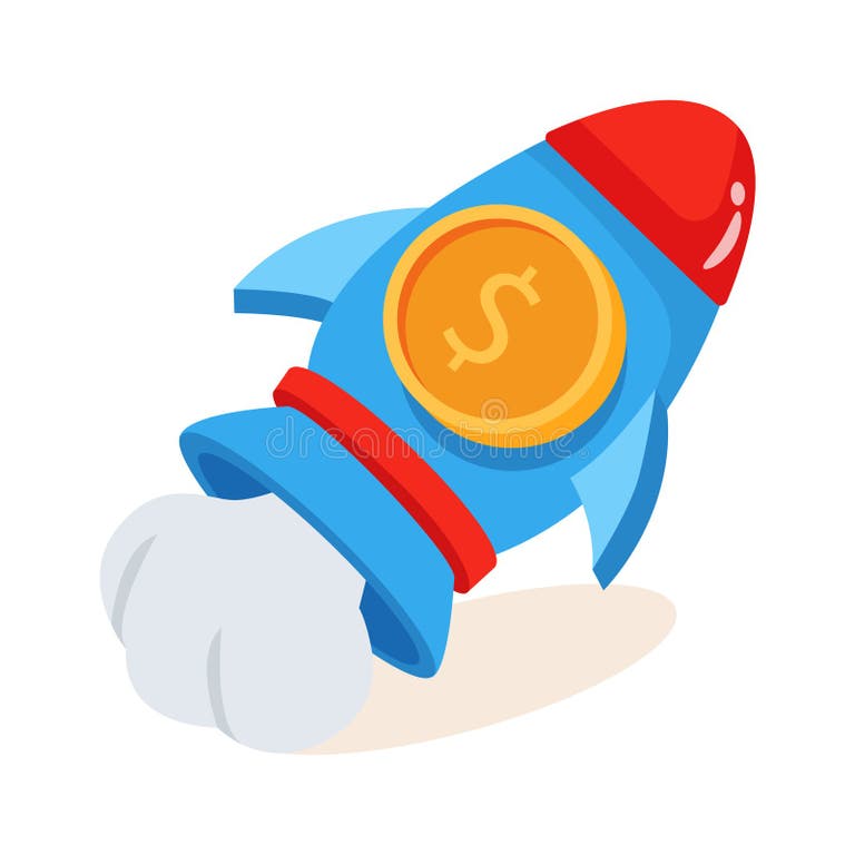 Rocket with a Dollar Sign Denoting Financial Launch 3d Icon Stock ...