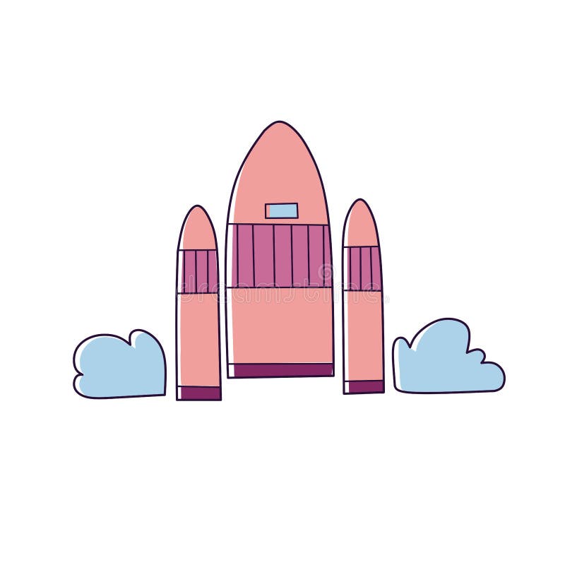 Rocket Doodle Drawing, Vector Sketch Illustration. Stock Vector ...