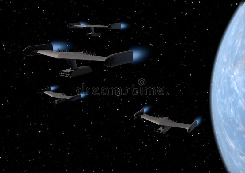 Rocket drone (four drones) stock illustration. Illustration of bomber ...