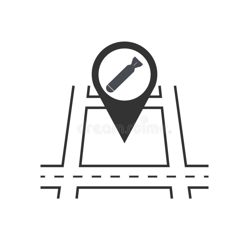 Rocket Drop Location Icon. Potential Danger Icon Stock Vector ...