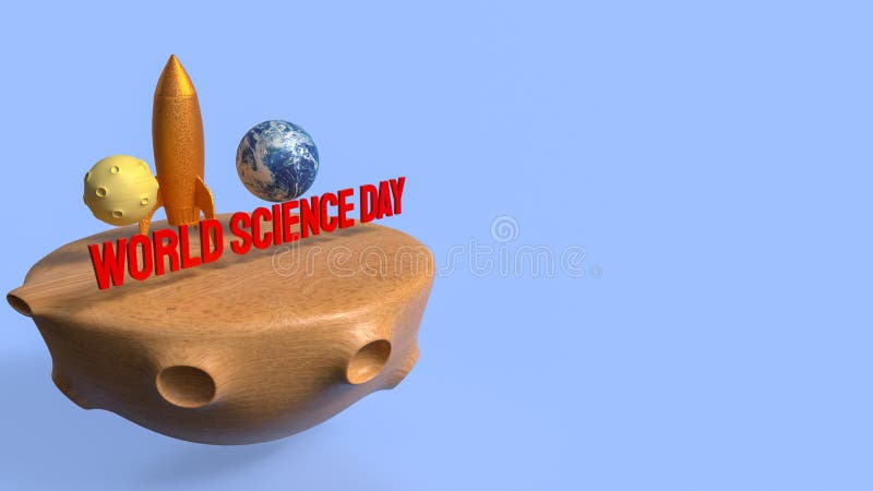 The Rocket and Earth for World Science Day Concept 3d Rendering Stock ...