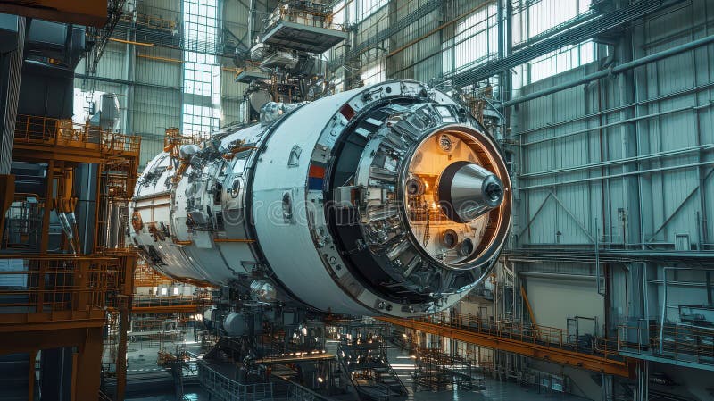 Rocket Engine Assembly at a Manufacturing Facility Stock Image - Image ...