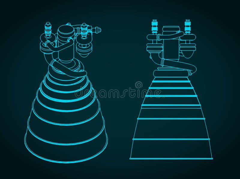 Rocket Engine Blueprints Illustration Stock Vector - Illustration of ...