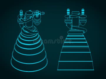 Rocket Engine Blueprints Illustration Stock Vector - Illustration of ...