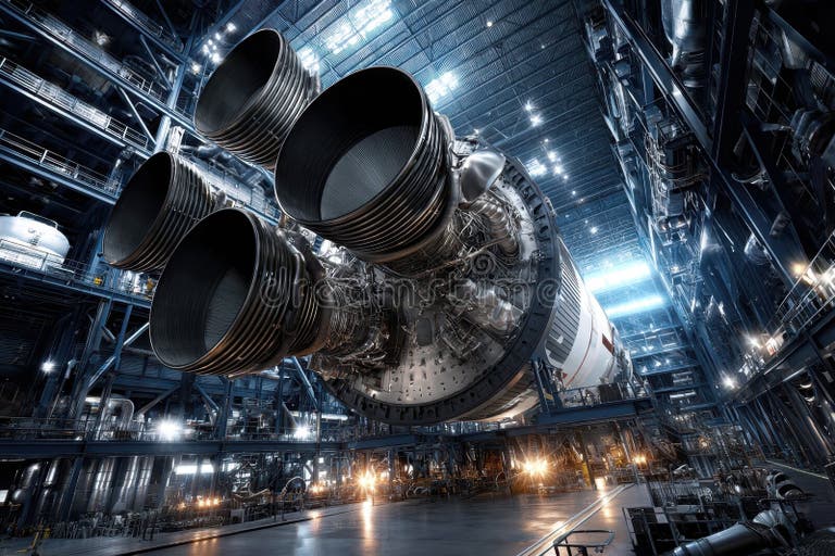 Rocket Engine Displayed in a High-tech Facility during Assembly and ...