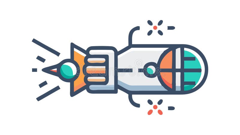 Rocket Engine with Exhaust, Space Propulsion Vector Design Generative ...