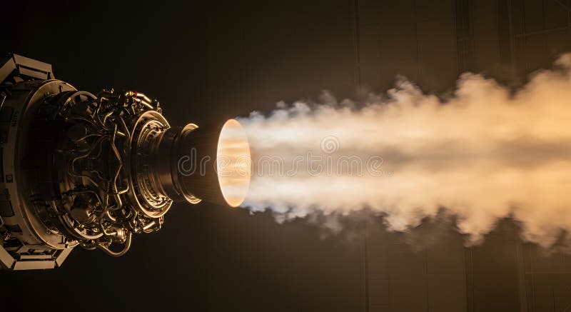 Rocket Engine Firing with Smoke and Flames Powerful Propulsion System ...