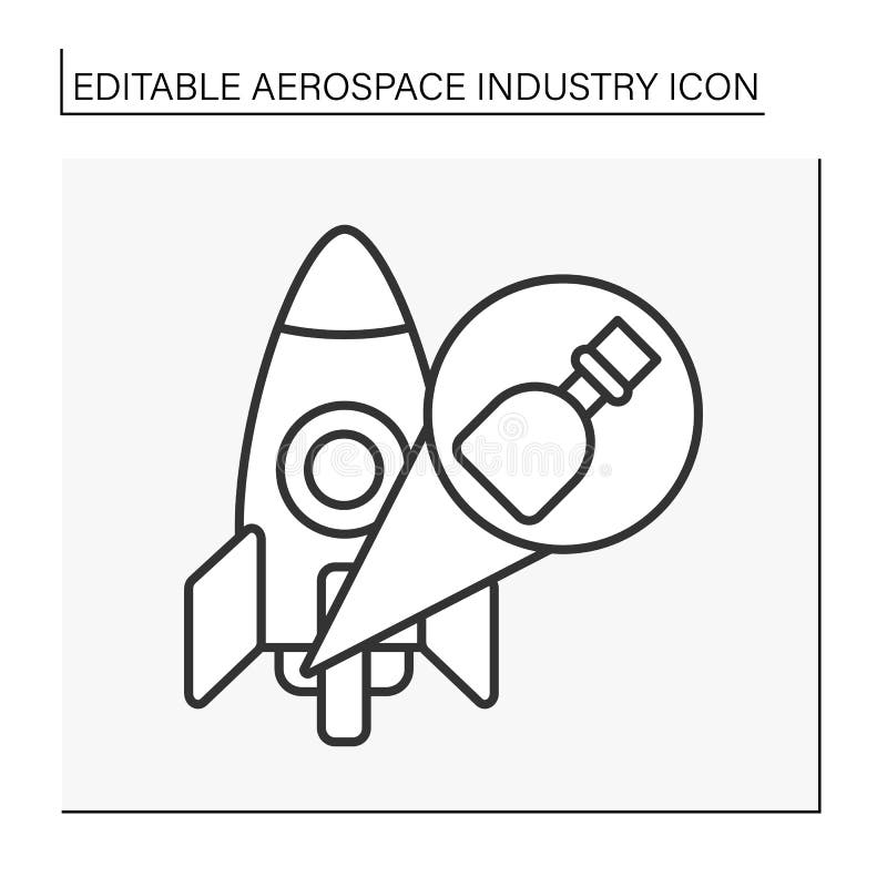 Rocket engine line icon stock vector. Illustration of system - 243872209
