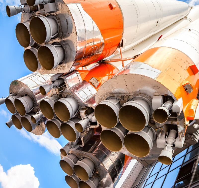 Rocket Engines of Real Space Transport Rocket Stock Image - Image of ...