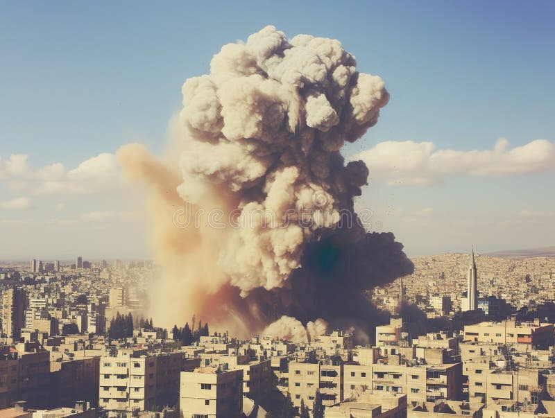 Rocket Explosion in Israel. War Concept Stock Illustration ...