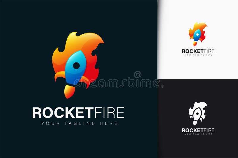 Rocket Fire Logo Design with Gradient Stock Vector - Illustration of ...