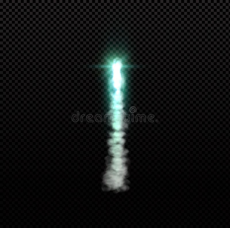 Rocket Fire Smoke or Jet Aircraft Vector Trail, Realistic Space Rocket ...