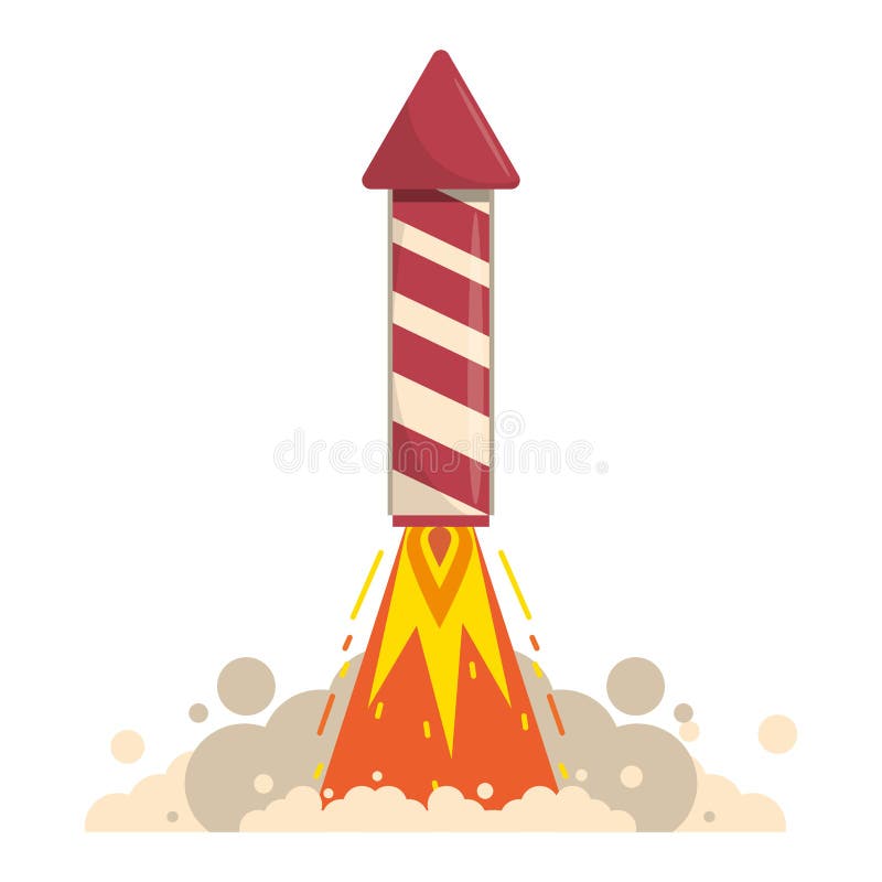 Rocket Firework Exploding Celebrating Icon Stock Vector - Illustration ...
