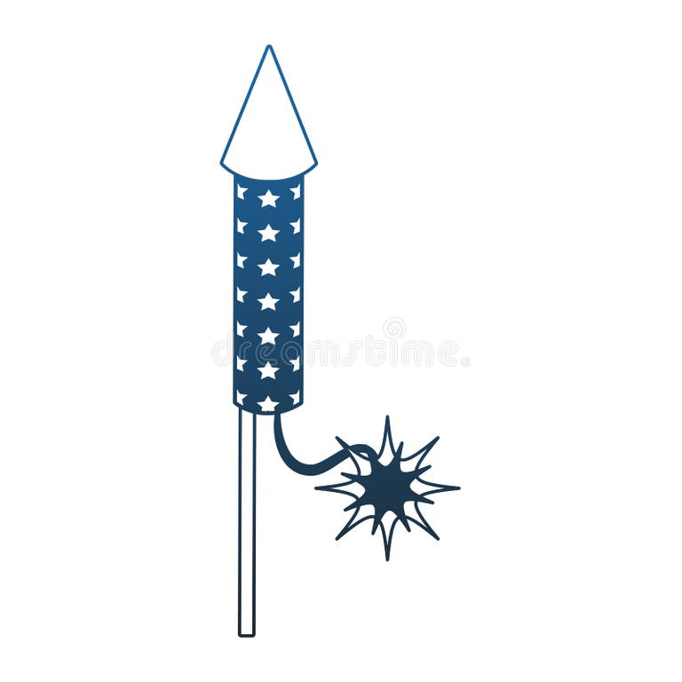 Rocket Firework Isolated Blue Lines Stock Vector - Illustration of ...