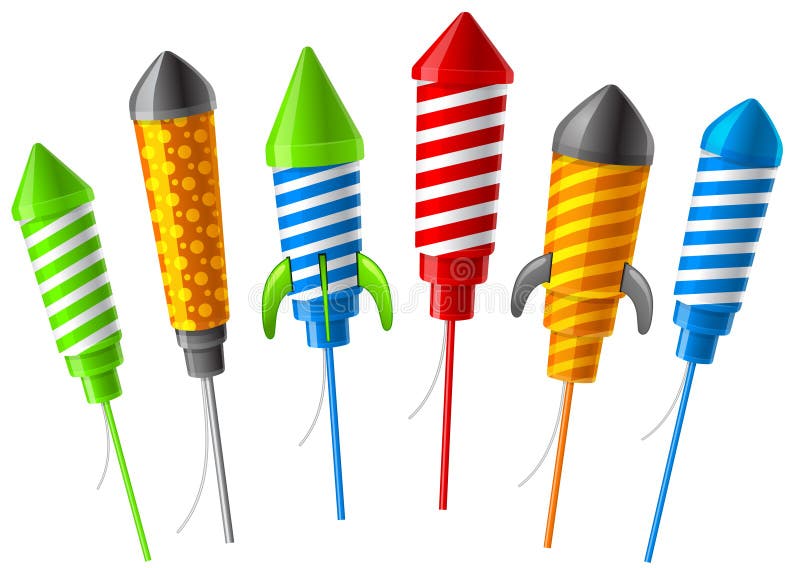 Fireworks and rockets stock vector. Illustration of colors - 16393557