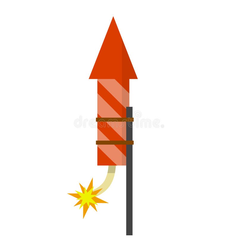 Firecracker Rocket Thin Line Icon. Xmas Firework Rocket Outline Style ...