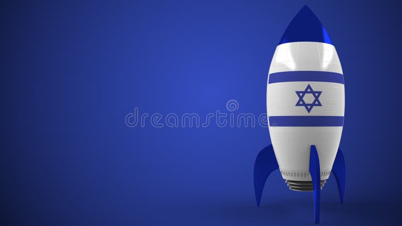 Rocket with Flag of Israel. Israeli Hitech or Space Program Related ...